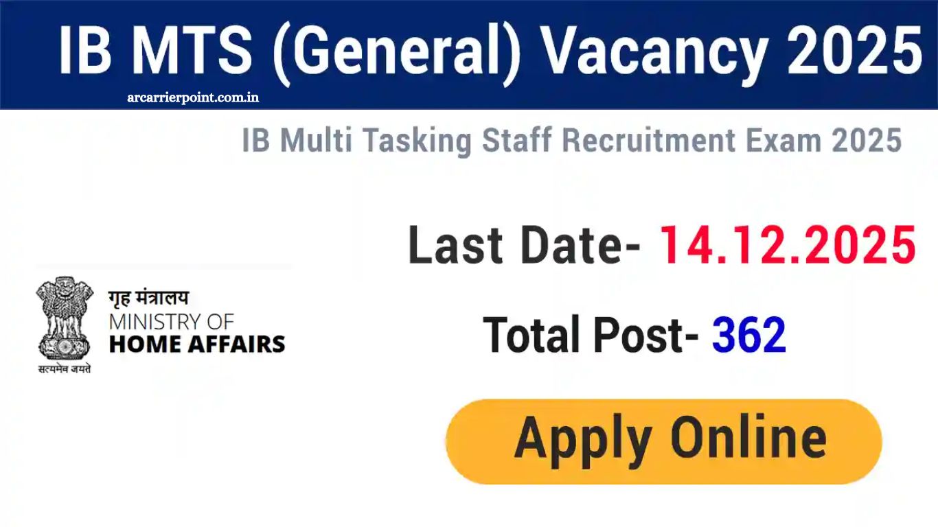 IB Multi-Tasking Staff (MTS) General Recruitment 2025 – Apply Online ...